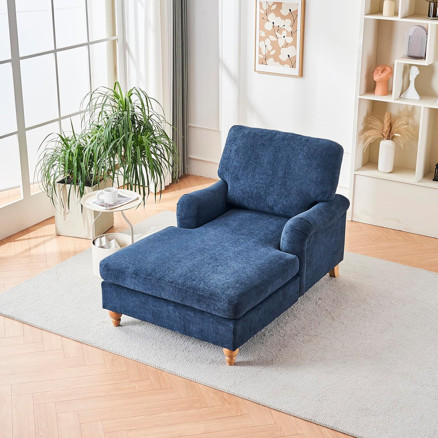 Manual Living Room Recliner Leisure Chaise Fluffy Chenille Upholstered ...