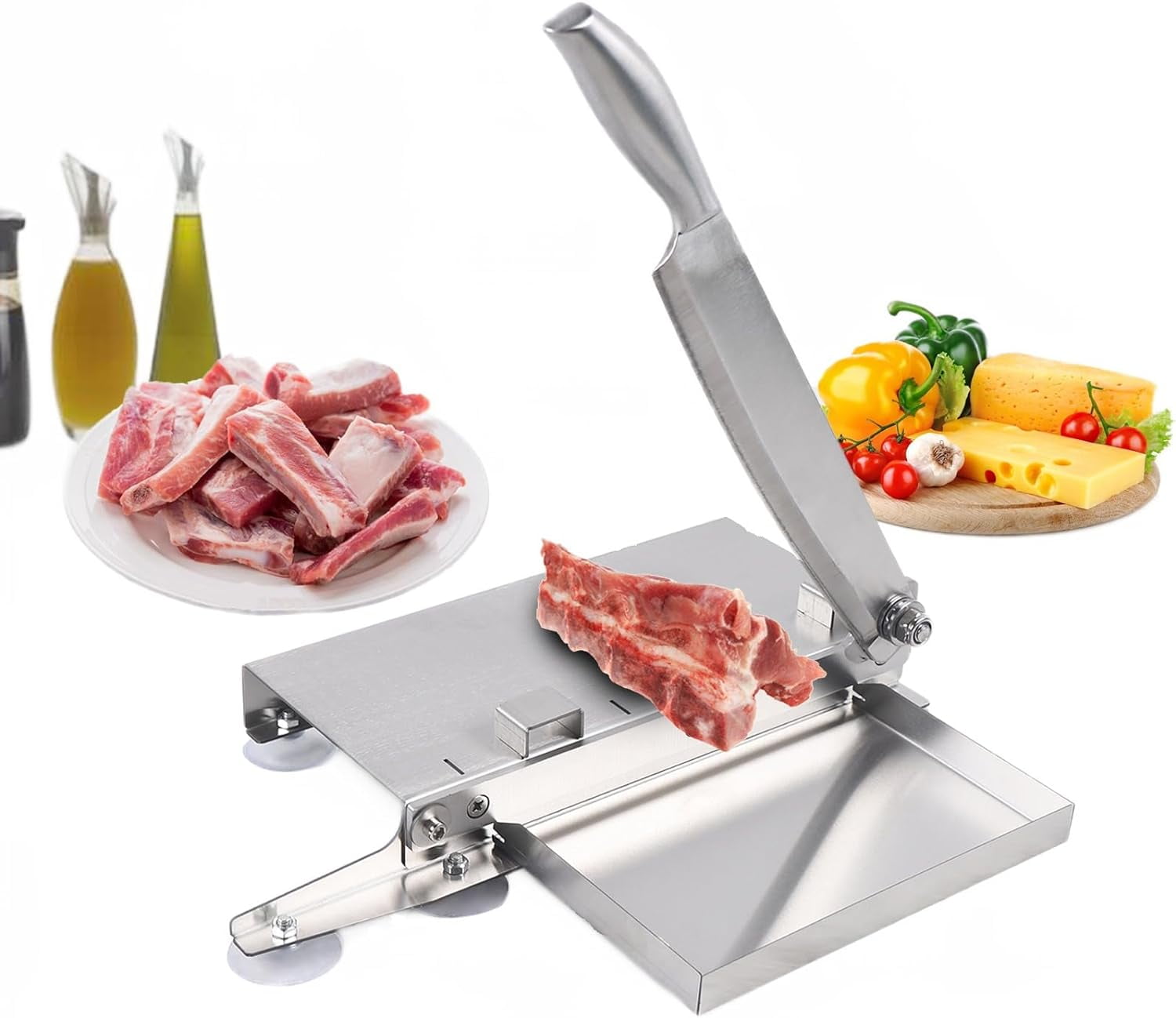 Manual Meat Bone Cutter, Manual Meat Slicer Frozen Meat Cutter Machine ...