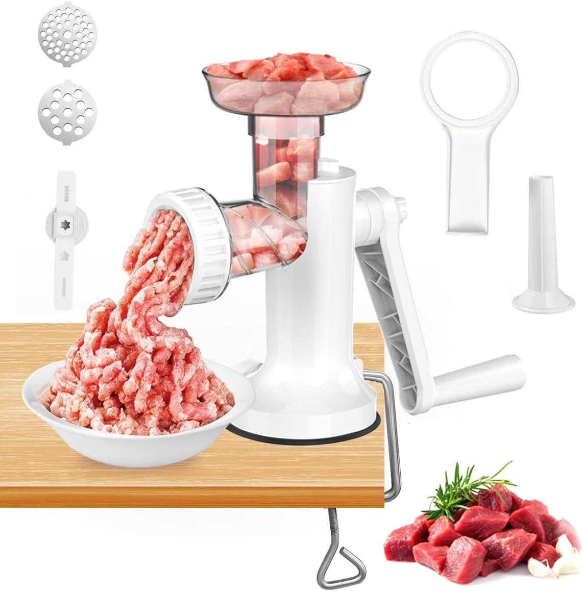 Manual Meat Grinder, Heavy Duty Meat Mincer Sausage Stuffer,Hand ...