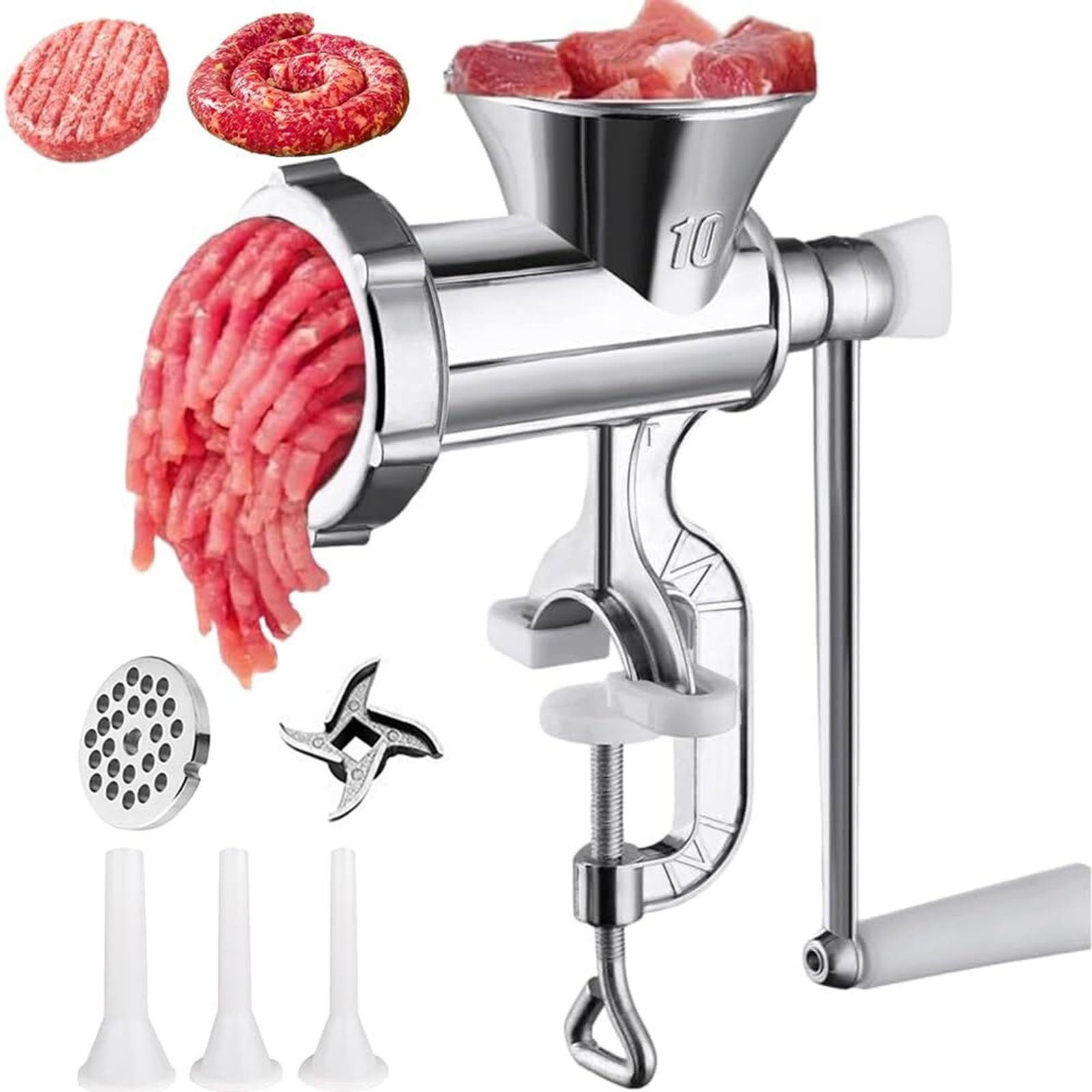 Manual Meat Grinder Sausage Maker Homemade Burger Patties Hand Operated ...
