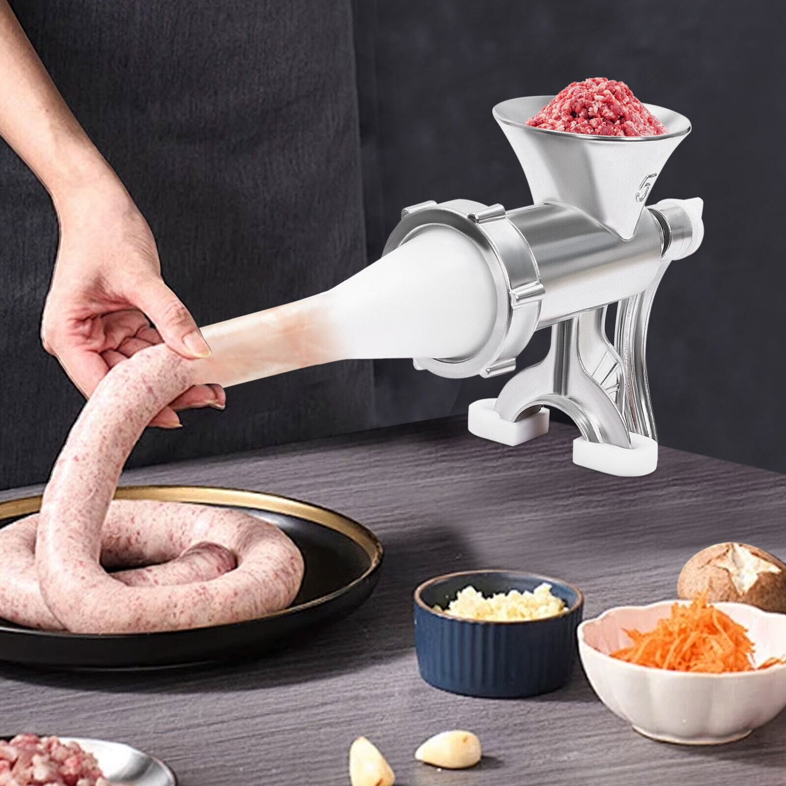 Manual Meat Mincer Grinder Sausage Maker Multiple Use for Pepper Garlic ...