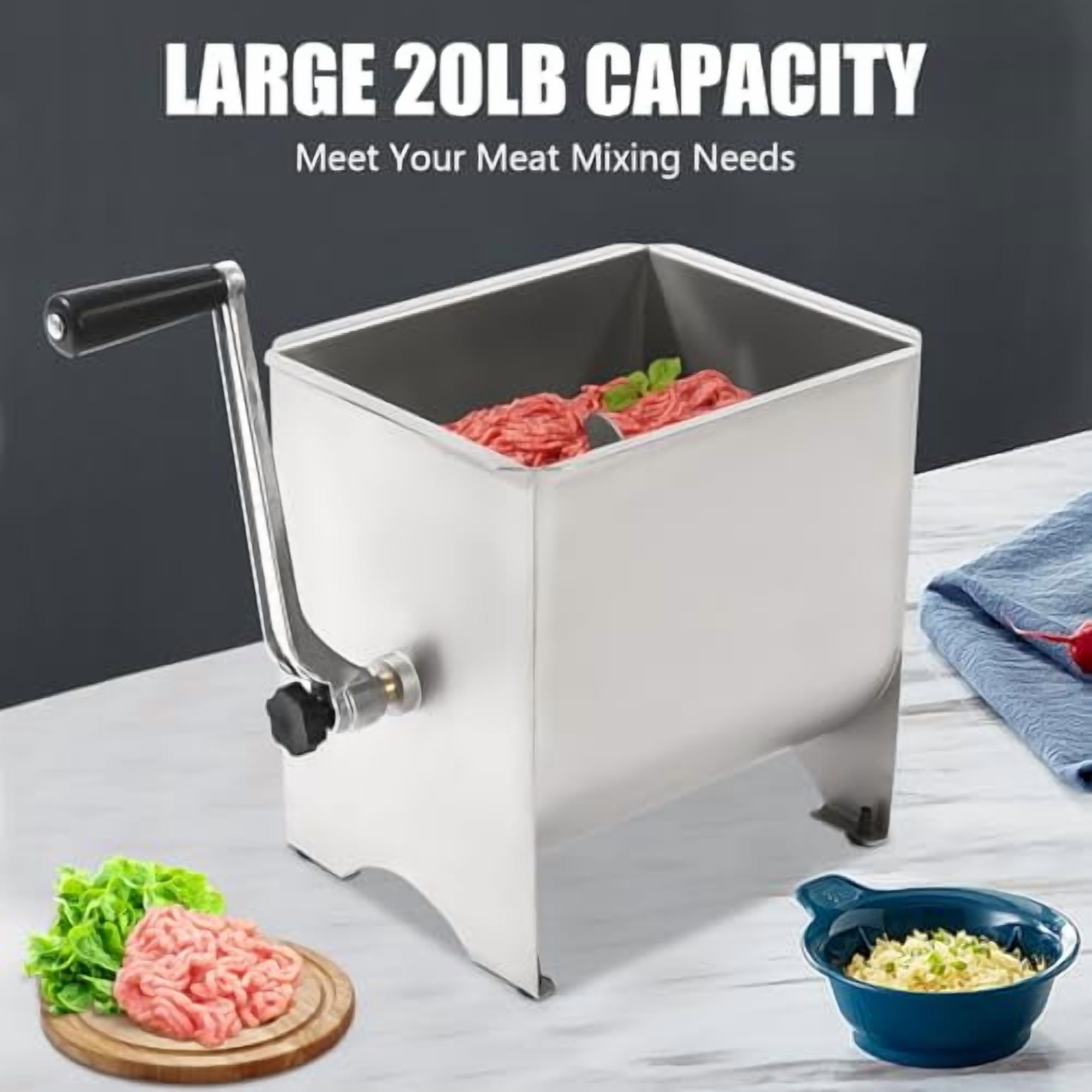 Manual Meat Mixer Stainless Steel Meat Mixer for Sausage 20lbs Manual ...