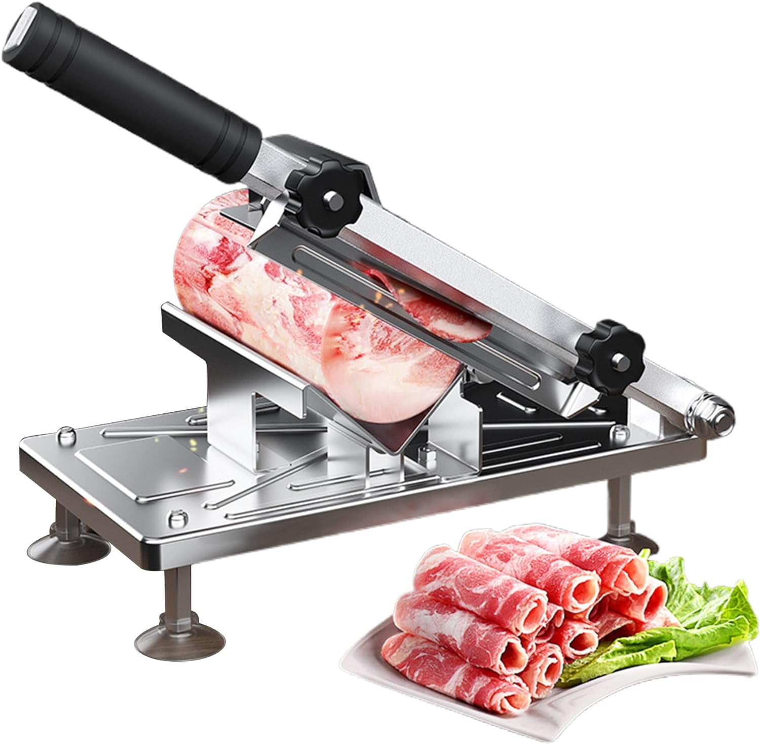 Manual Meat Slicer for Home: Meat Cutter Machine with Adjustable Slice ...