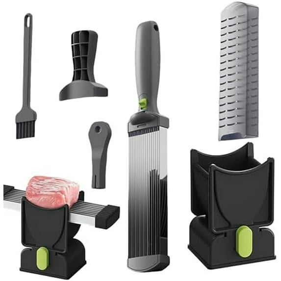 Manual Meat Slicer for Home, Stainless Steel Meat Cutter Cuts 18 Slices ...