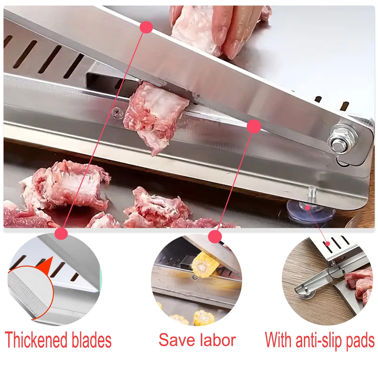 Manual Meat Slicer Meat Bone Cutter Machine Slicer Rib Chicken Fish ...