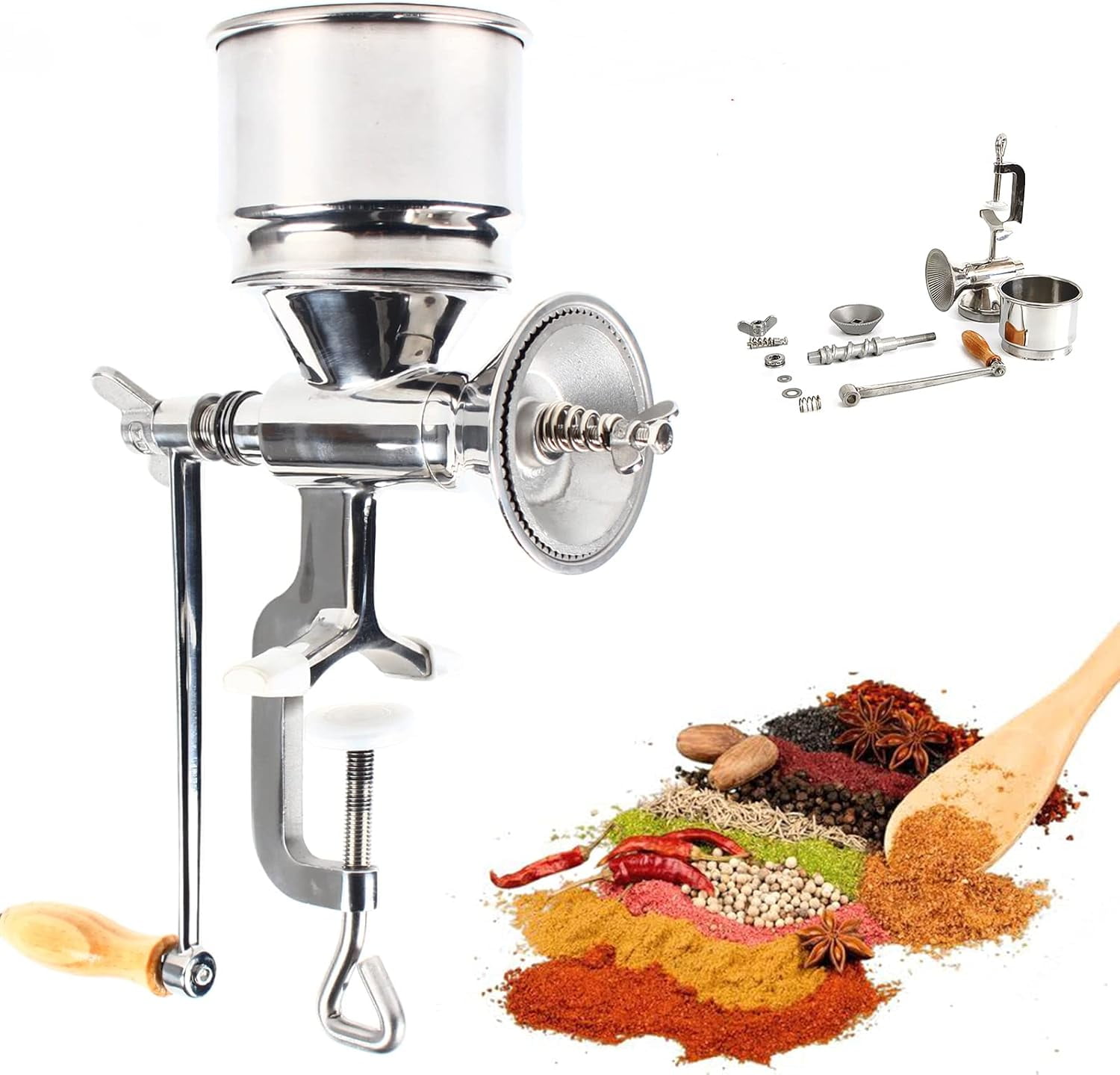 Manual Mill GrinderManual grain grinder stainless steel manual crank ...