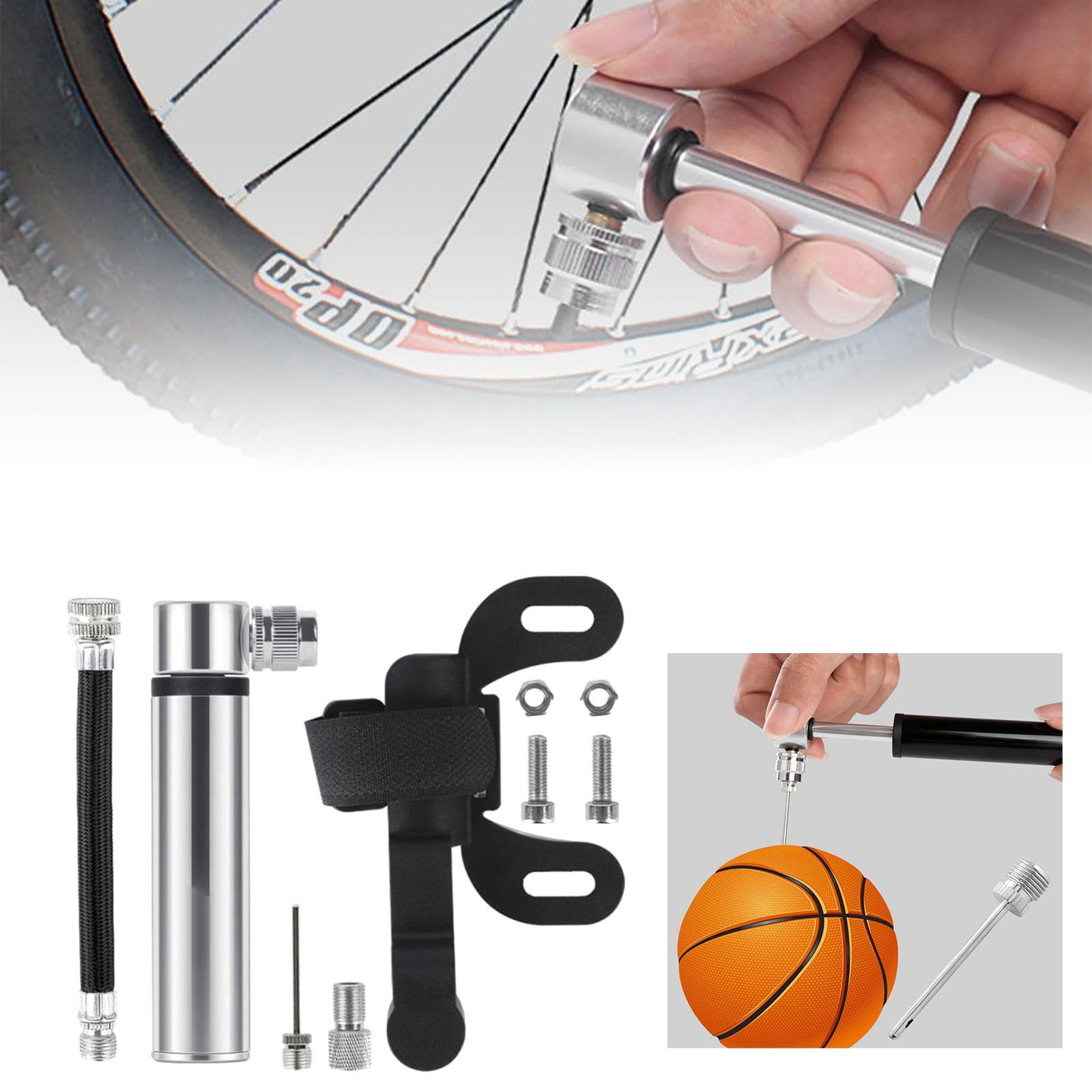 Manual Mini Portable Aluminum Alloy Inflator Basketball Football ...