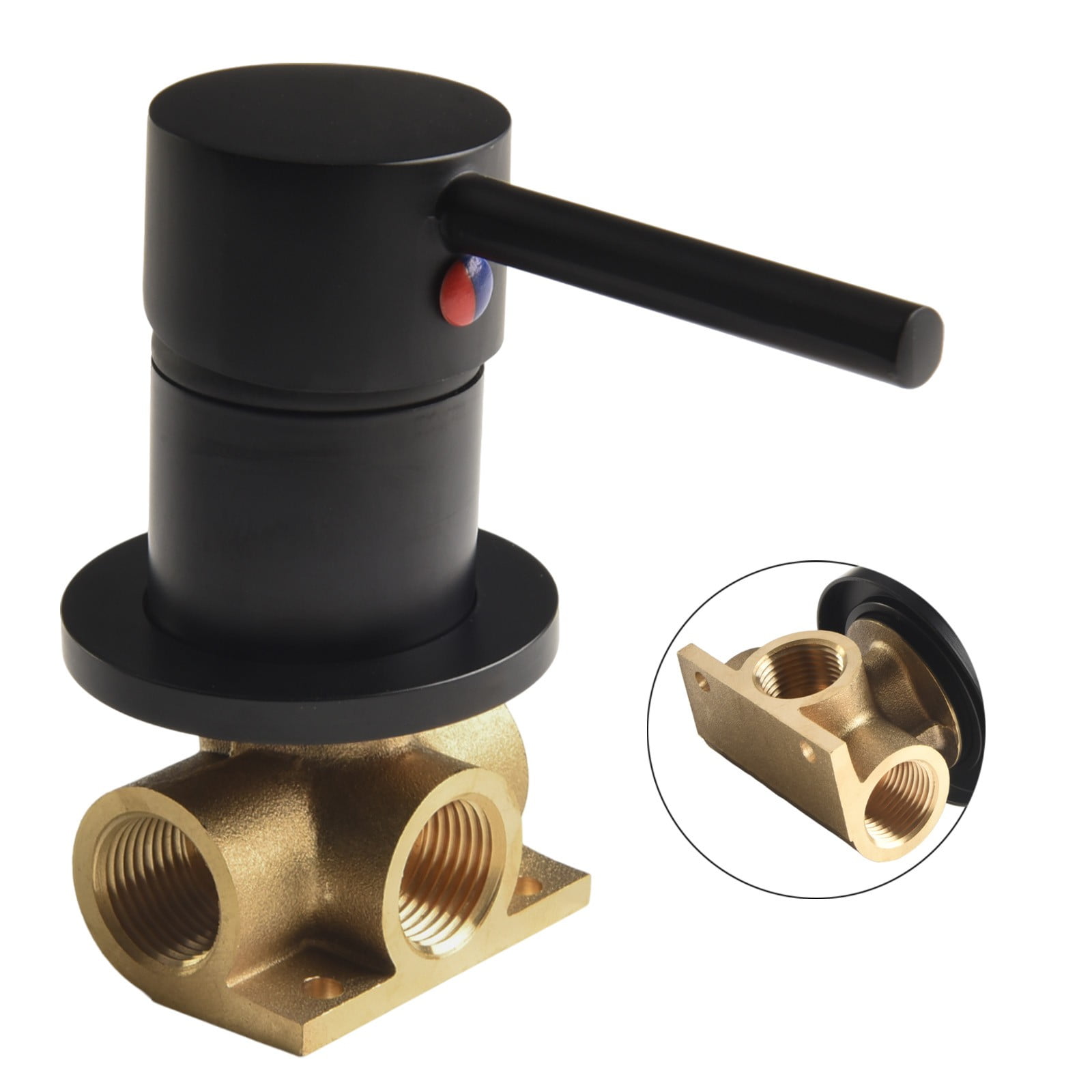 Manual Mixer Valve 1/2Inch Wall Mounted Round Concealed Hot Cold Water ...