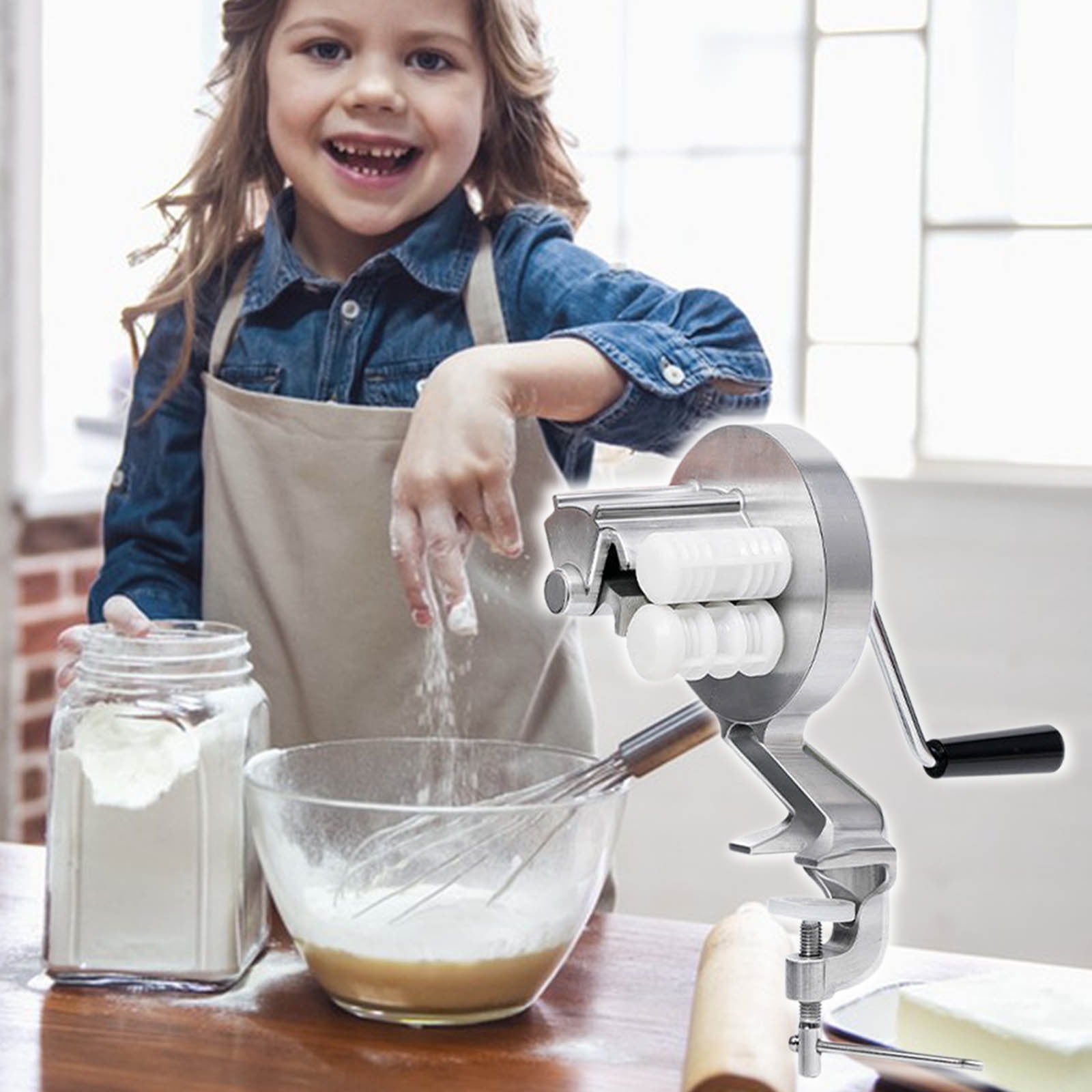 Manual Pasta Maker Machine | Hand Crank Macaroni Press with Removable ...
