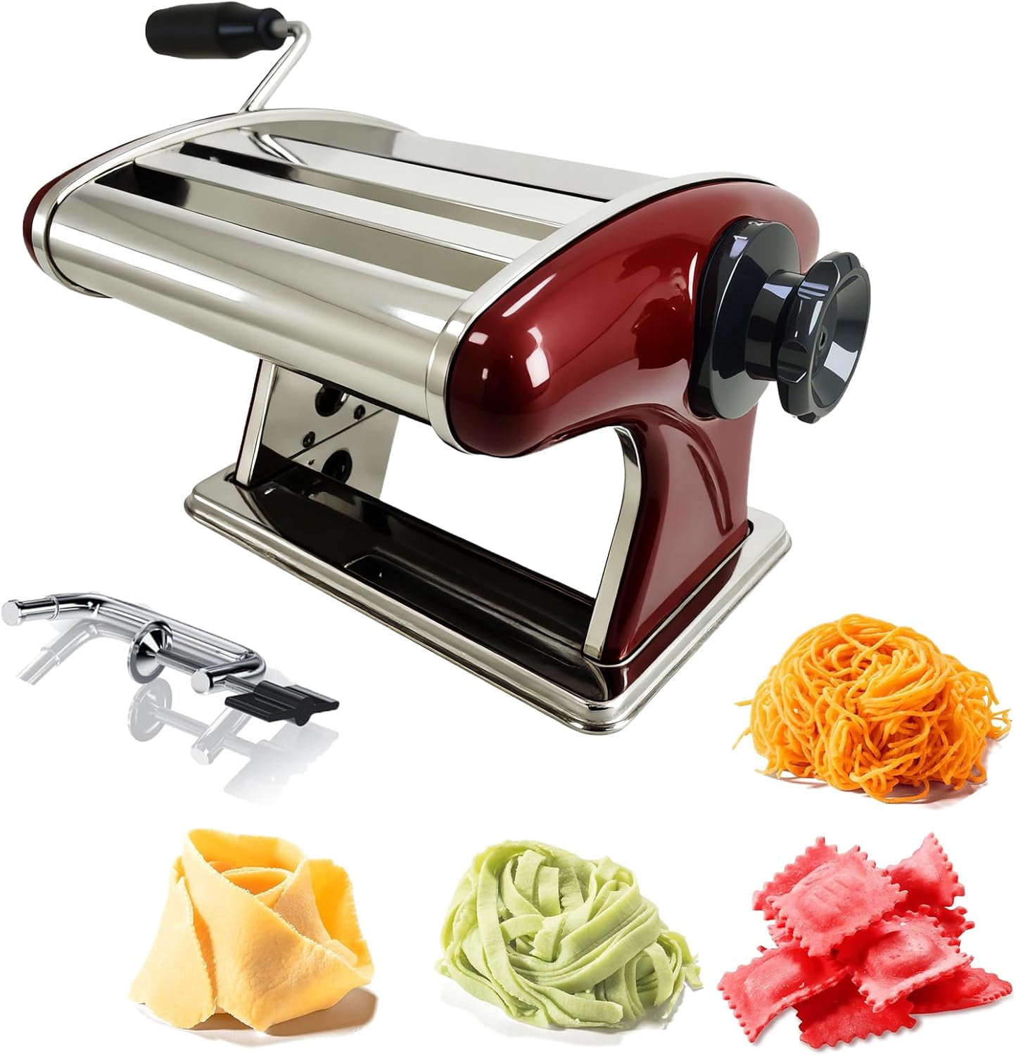 Manual Pasta Maker Machine - noodle machine dough roller hand crank,No ...