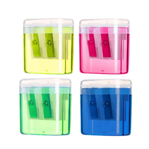 Manual Pencil Sharpener with Crayon Compatibility, Dual Hole Handheld ...
