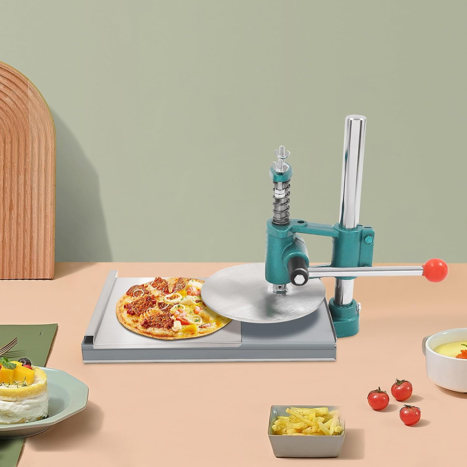 Manual Pizza Dough Press Machine 7.9in Stainless Steel Dough Sheeter ...