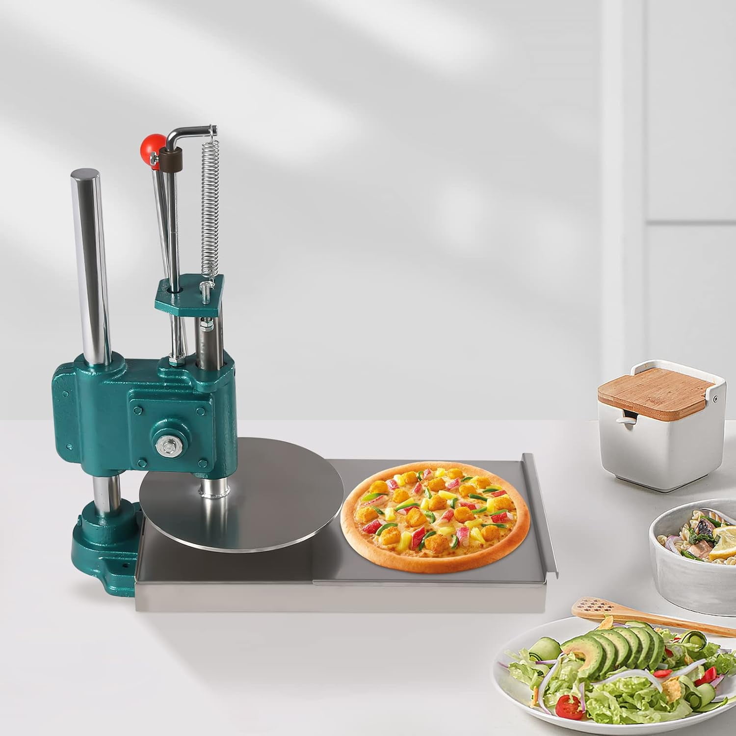 Manual Pizza Dough Press Machine Pizza Pastry Press Machine w/Dual ...