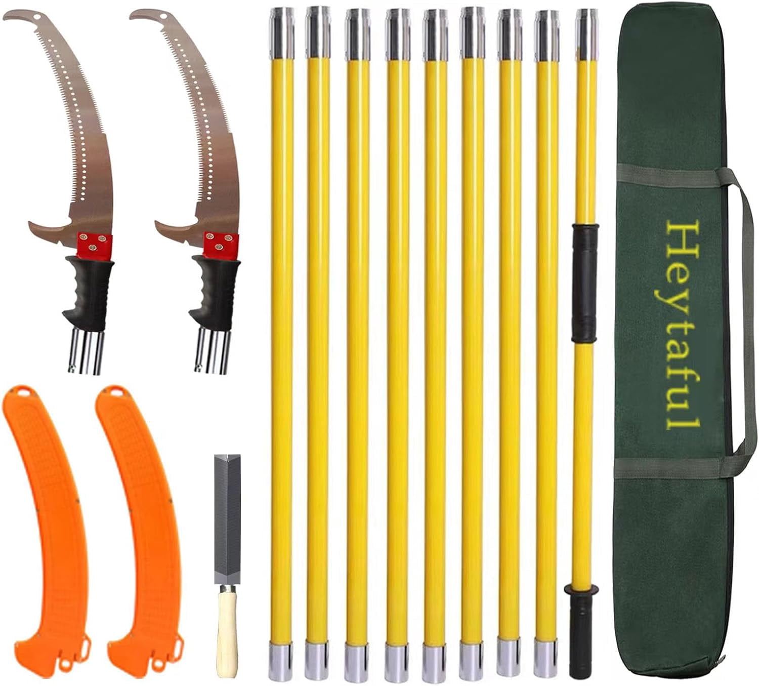 Manual Pole Saw 30 FT Extendable Tree Pruner High Branches Trimming for ...