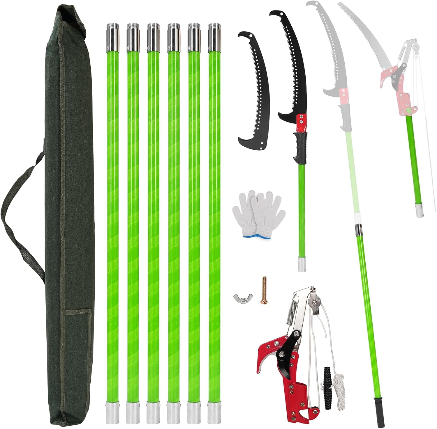 Manual Pole Saw for Tree Trimming, 26Ft Extendable Tree Pruner ...