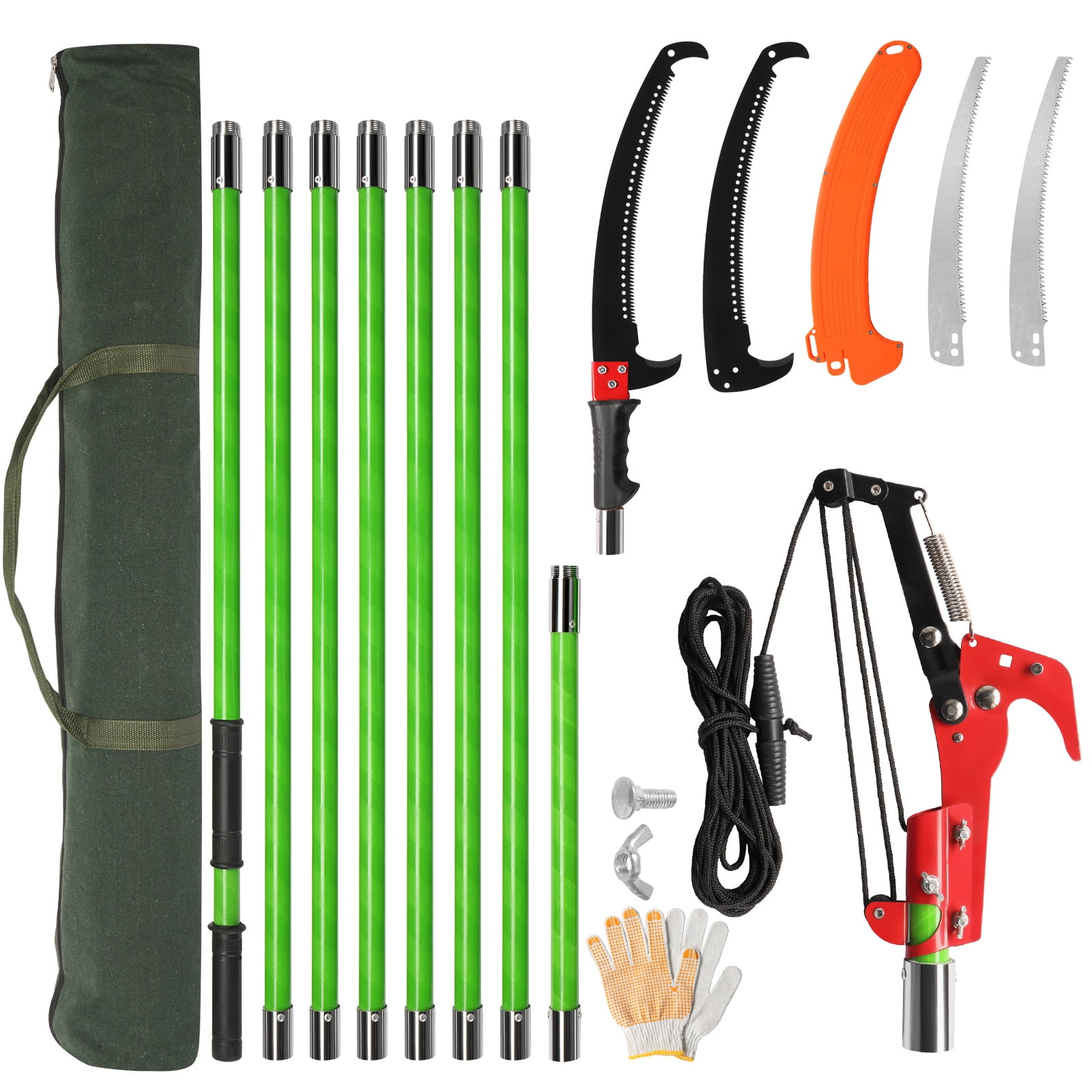 Manual Pole Saw for Tree Trimming , 26ft Tree Trimmers Long Handle ...