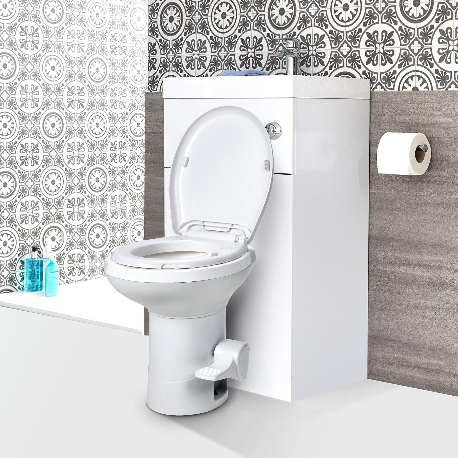 Manual Portable Toilet Flush Boat RV Travel Outdoor Camping Commode ...