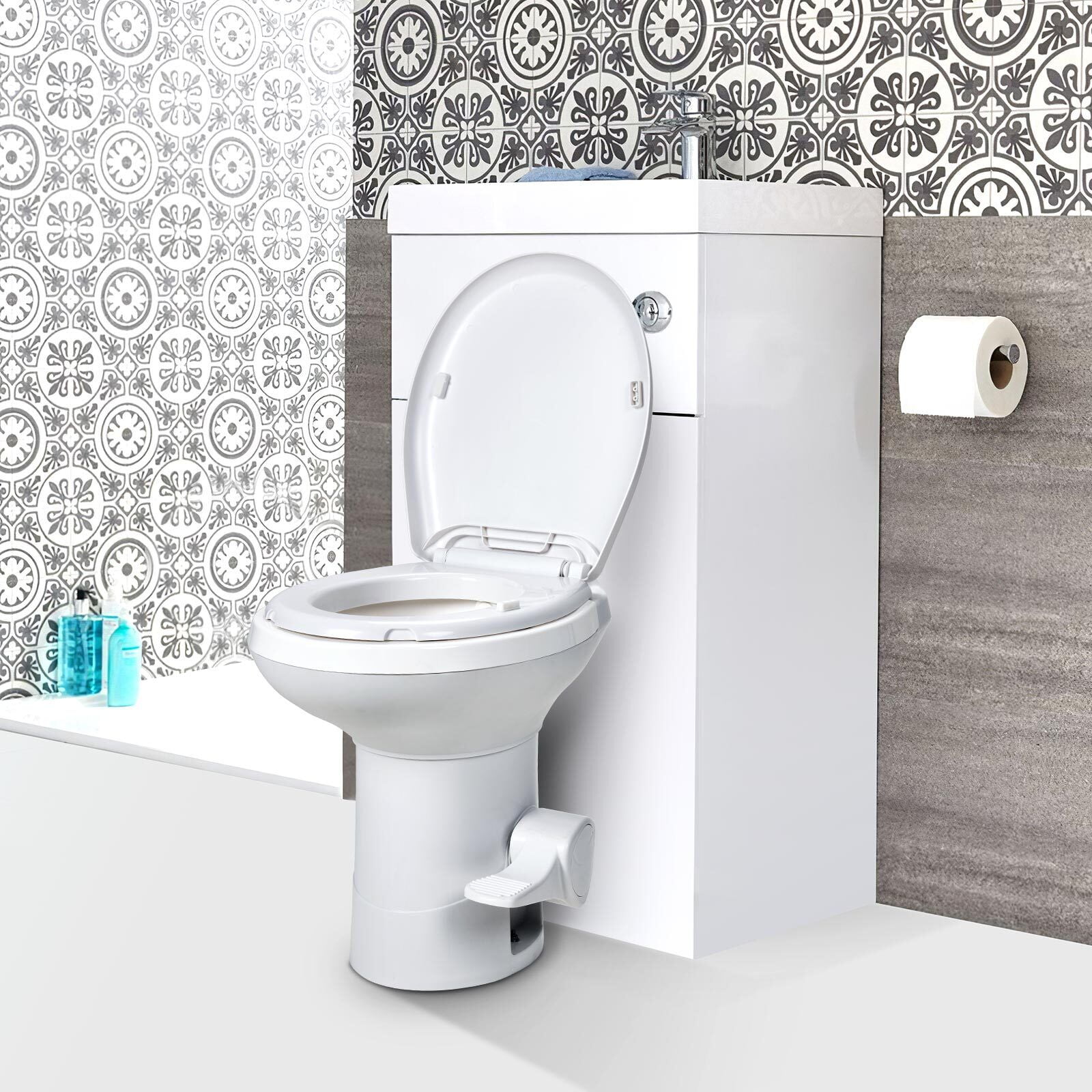 Manual Portable Toilet Flush Boat RV Travel Outdoor Camping Commode ...