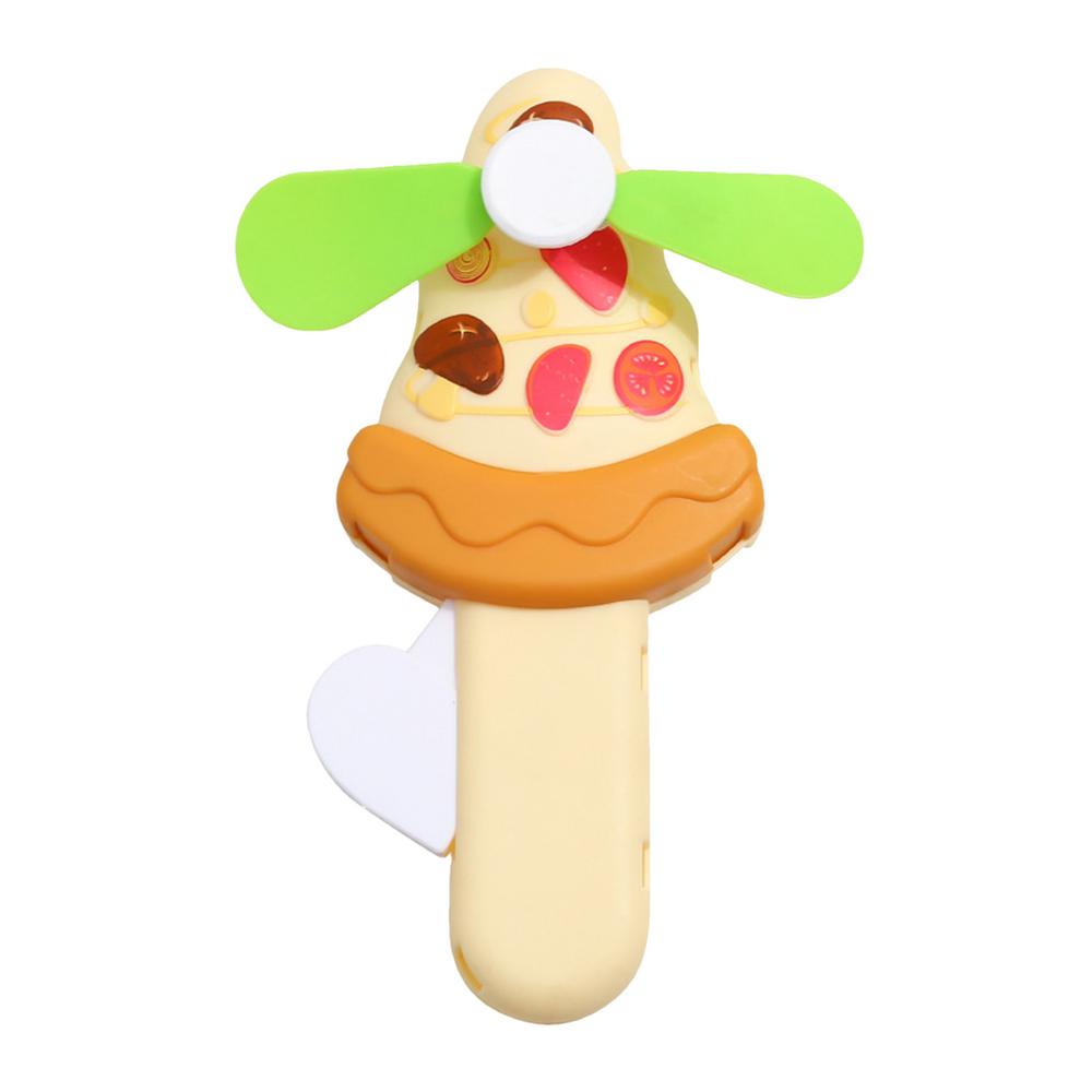 Manual Press Fan Cute Manual Press Fan Toy Pizza Shape Handheld Cooling ...