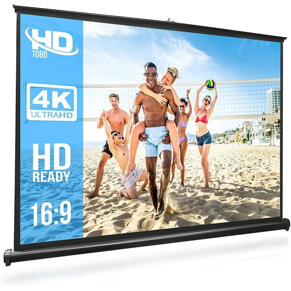 Manual Pull Down Projector Screen - Universal 100-inch Roll-Down ...