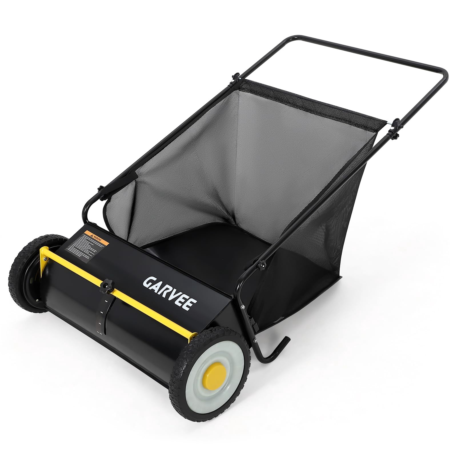 Manual Push Lawn Sweeper with Adjustable Height and Durable Steel Frame ...