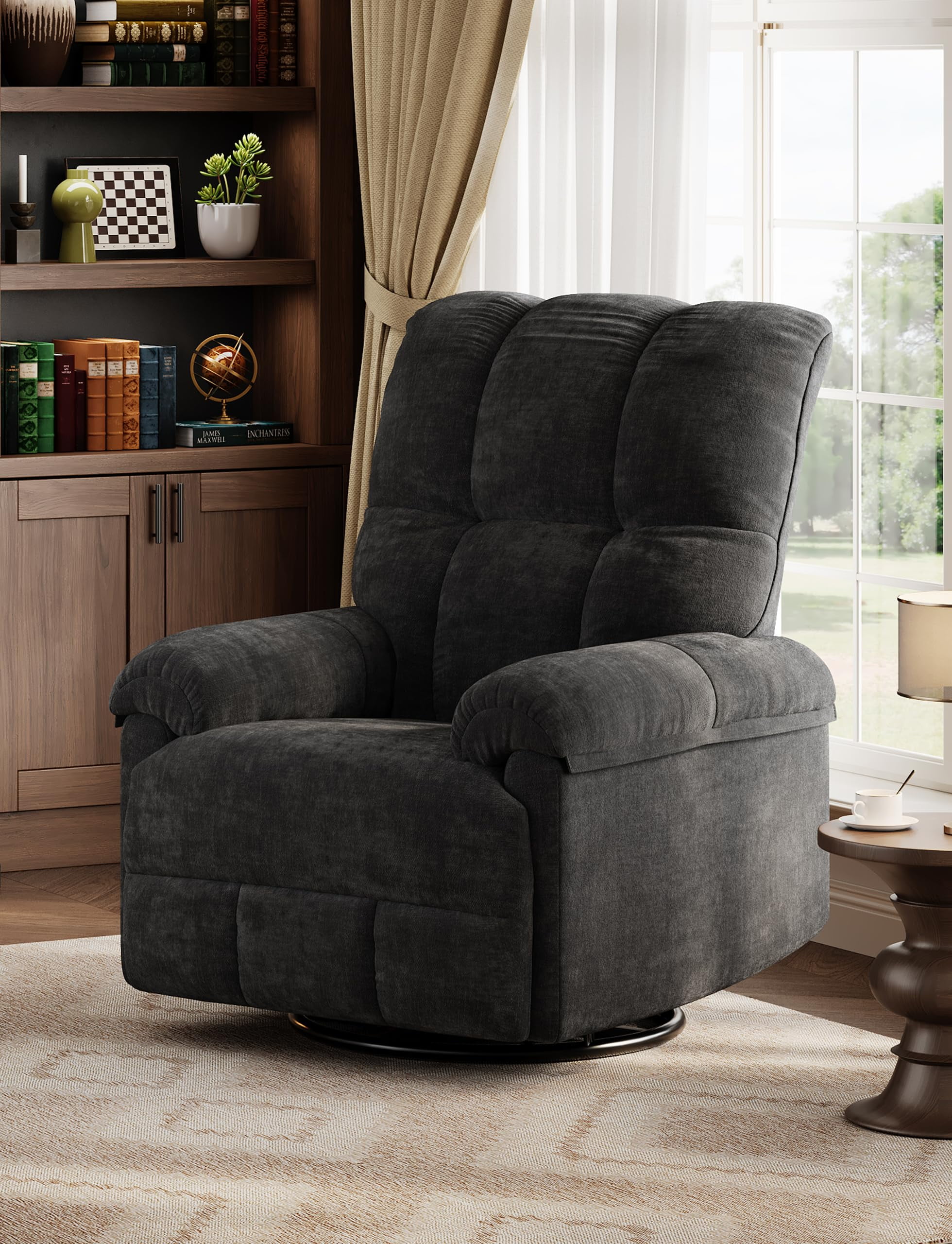 Manual Recliner Chair,360 Swivel Rocker Chair for Adults,Comfy Swivel ...