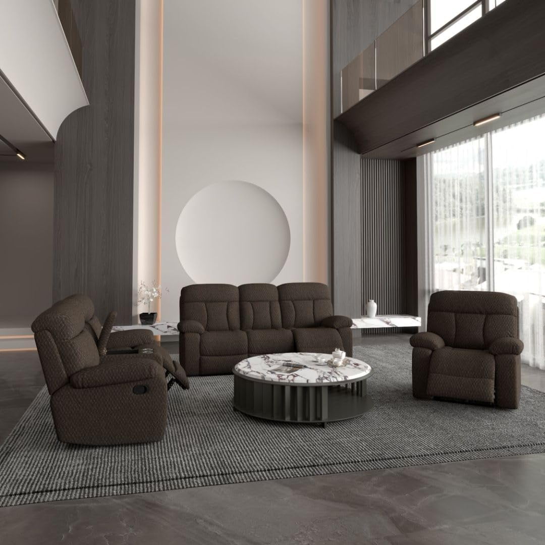 Manual Recliner Sofa Set,Microfiber Reclining Couch Set,Modern Living ...