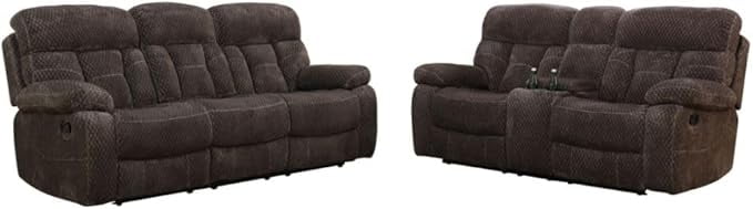 Manual Recliner Sofa Set,Microfiber Reclining Couch Set,Modern Living ...