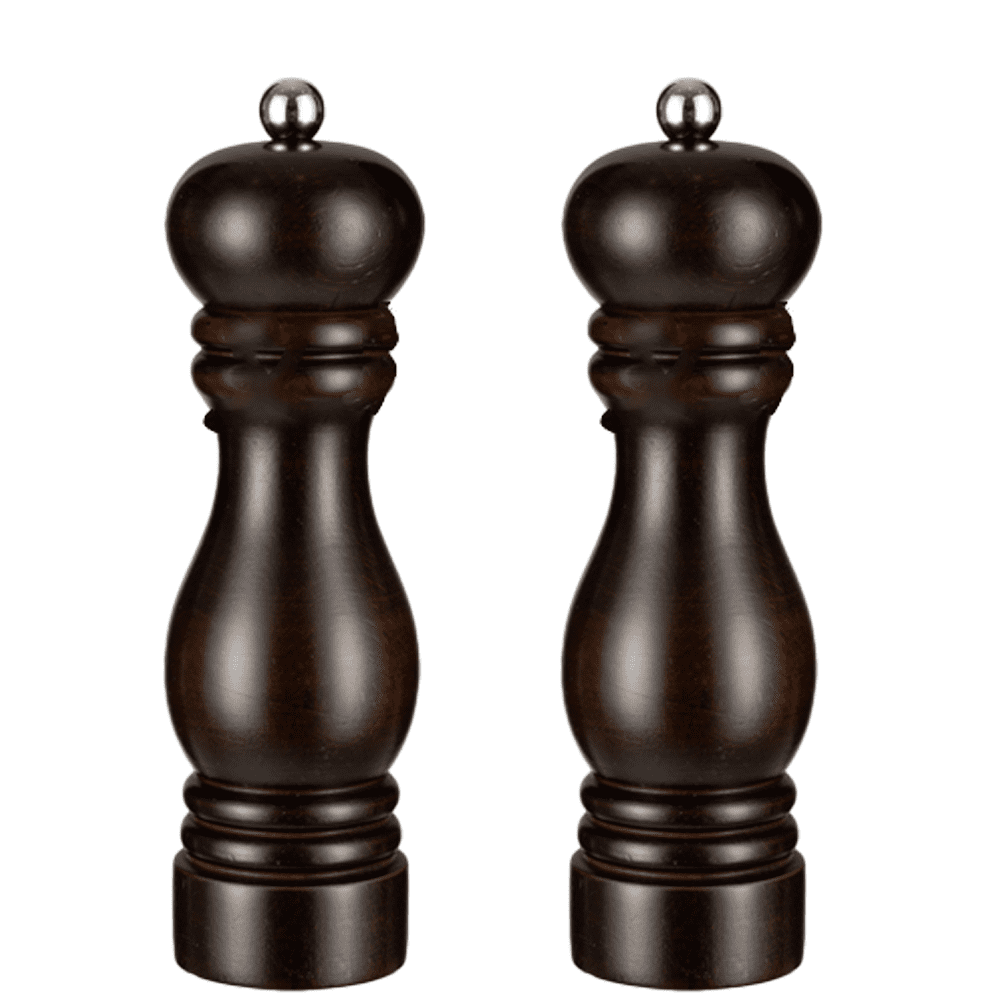 Manual Refillable Solid oak Wood Salt Shaker and Pepper Grinder Spice ...