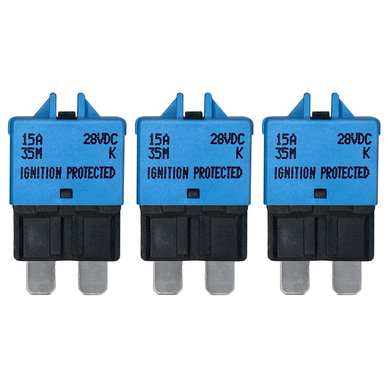 Manual Reset ATC/ATO 15 Amp Circuit Breaker Fuse for Automotive Marine ...