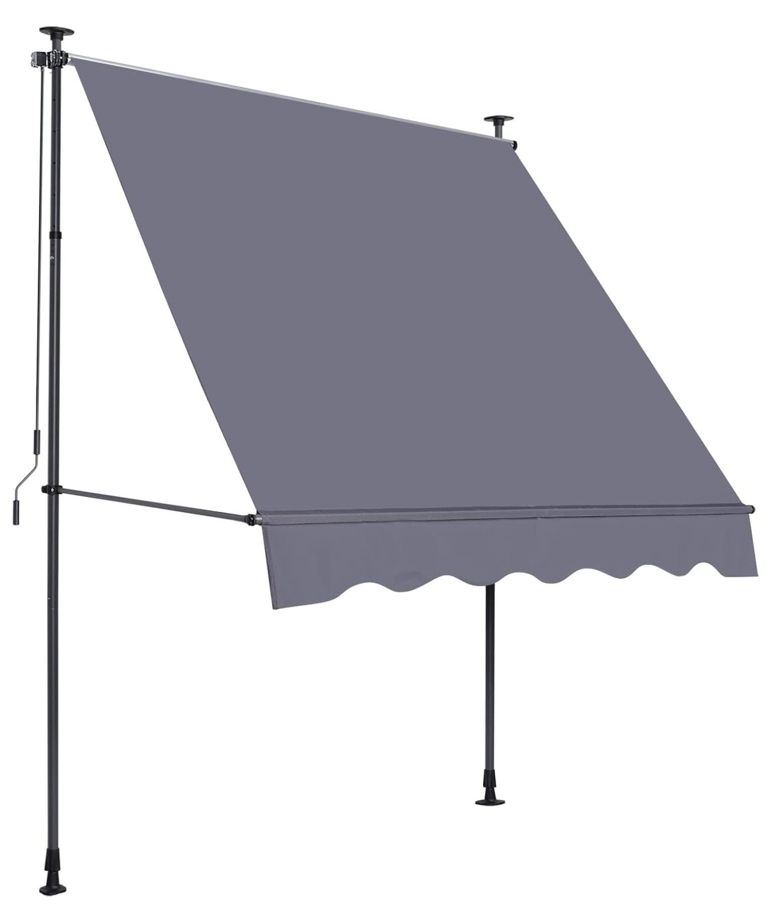 Manual Retractable Awning, 118" Outdoor Sunshade Shelter Angle & Height ...
