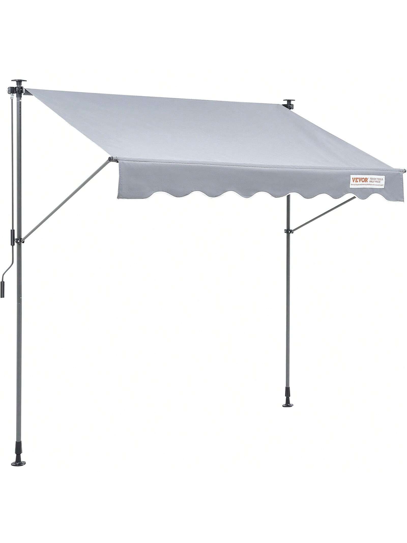 Manual Retractable Awning, 78" Outdoor Retractable Patio Awning ...
