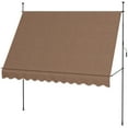 Manual Retractable Awning, Coffee, 10' x 4', Polyester Fabric, RV ...