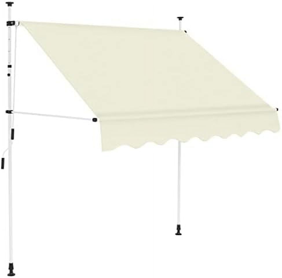 Manual Retractable Awning-SKM Manual Retractable Awning 59" Cream ...