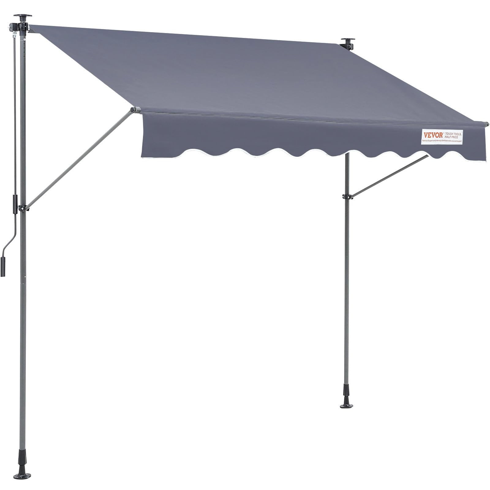 Manual Retractable Patio Awning 78 Inches, Adjustable Sun Shelter with ...