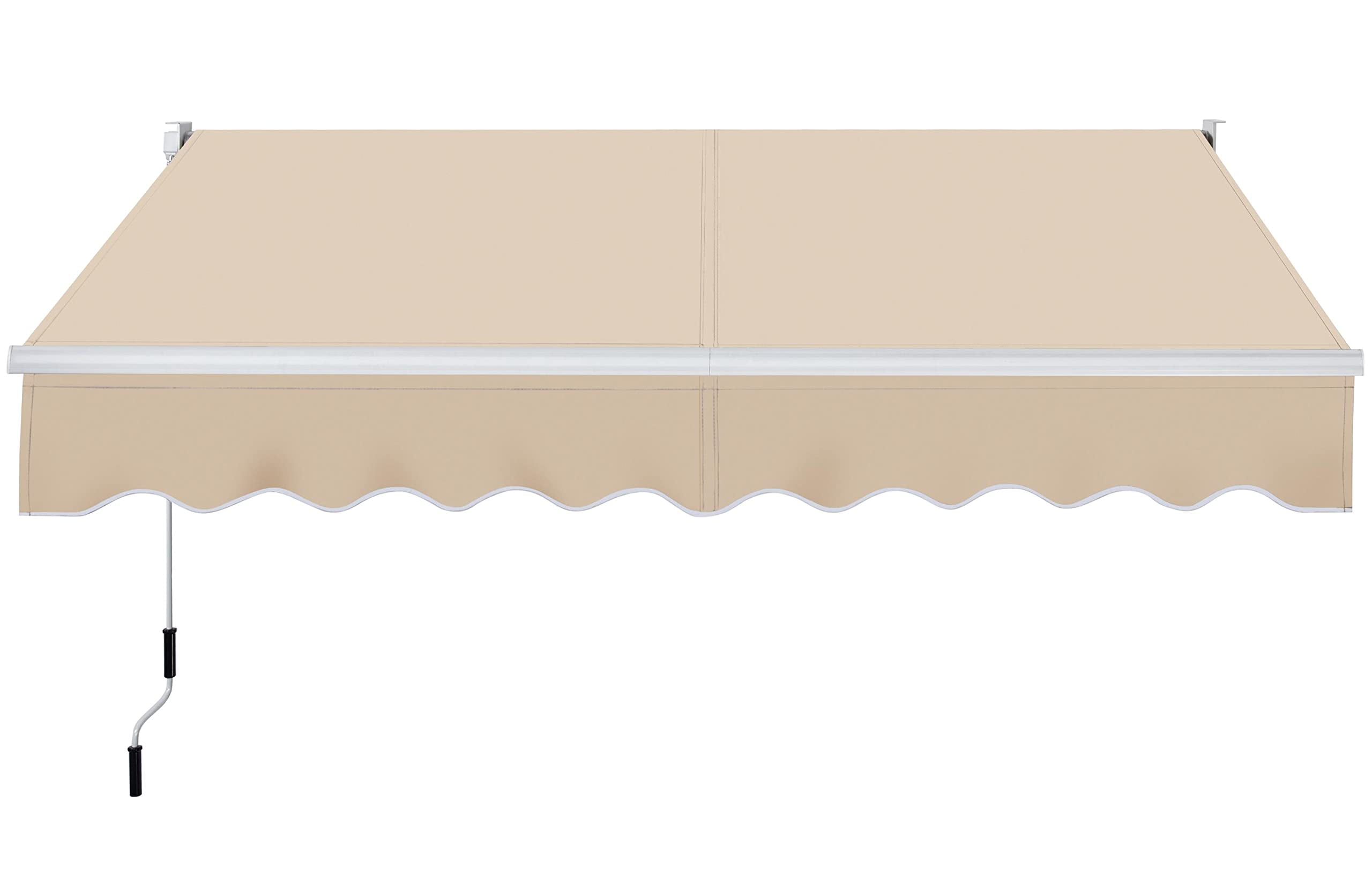 Manual Retractable Patio Cover 8x6.5 FT, Aluminum Awning with Hand ...