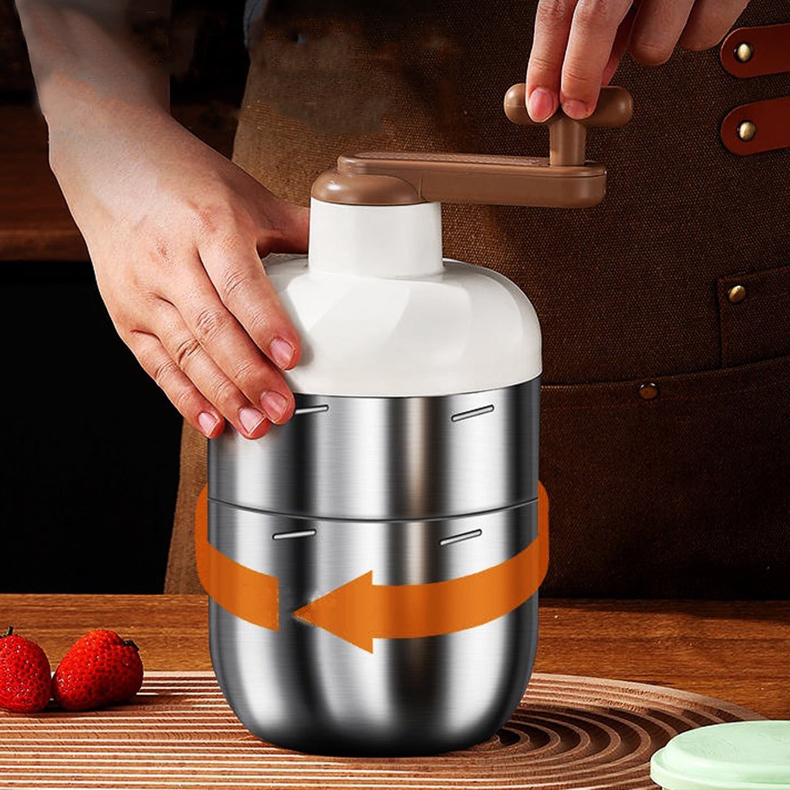 Manual Rotary Ice Crusher Shaver Machine, Stainless Steel Blade Snow ...