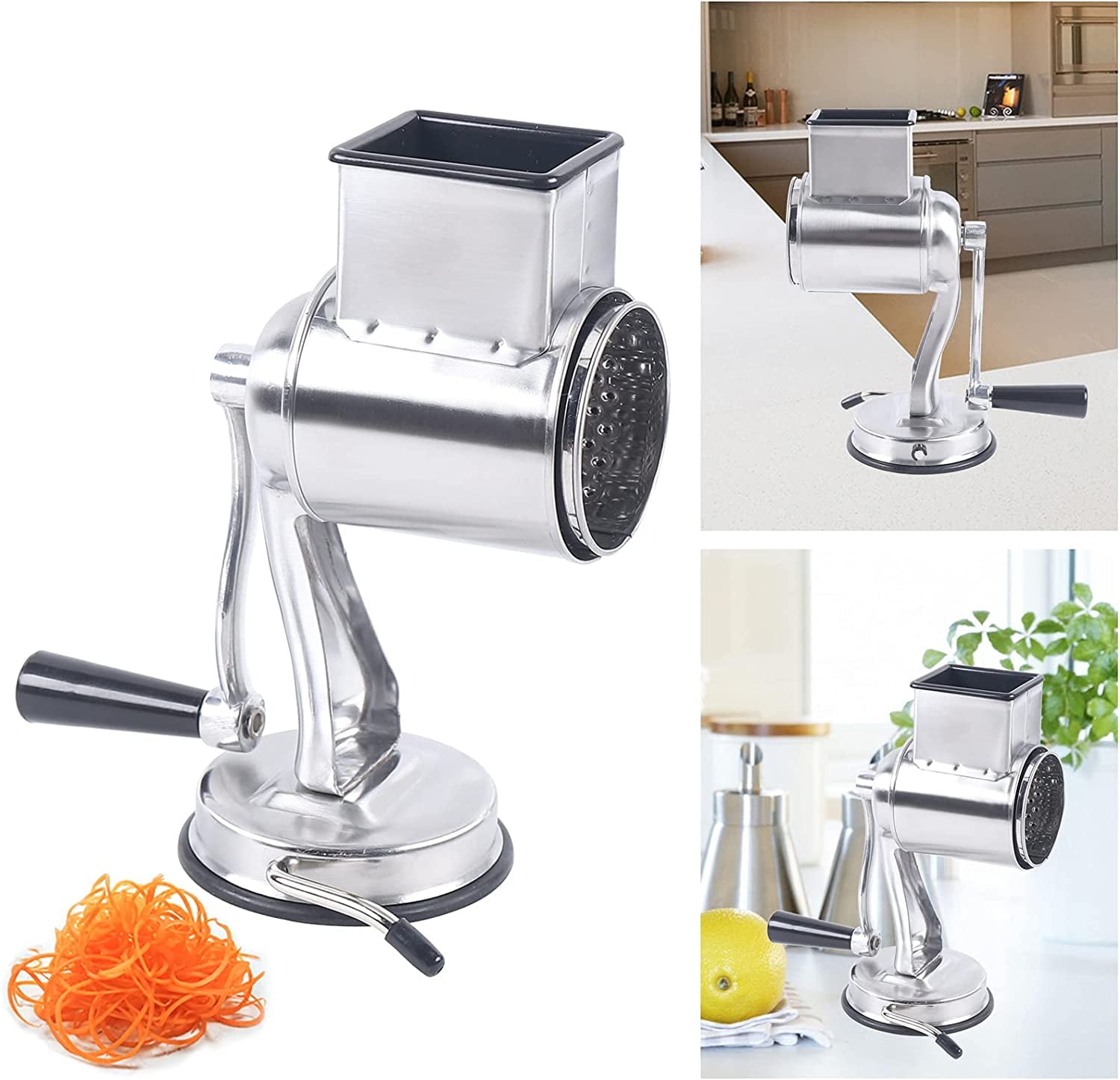 Manual Rotary Vegetable Grater Handheld Slicer w/ 5 Drum-shaped ...
