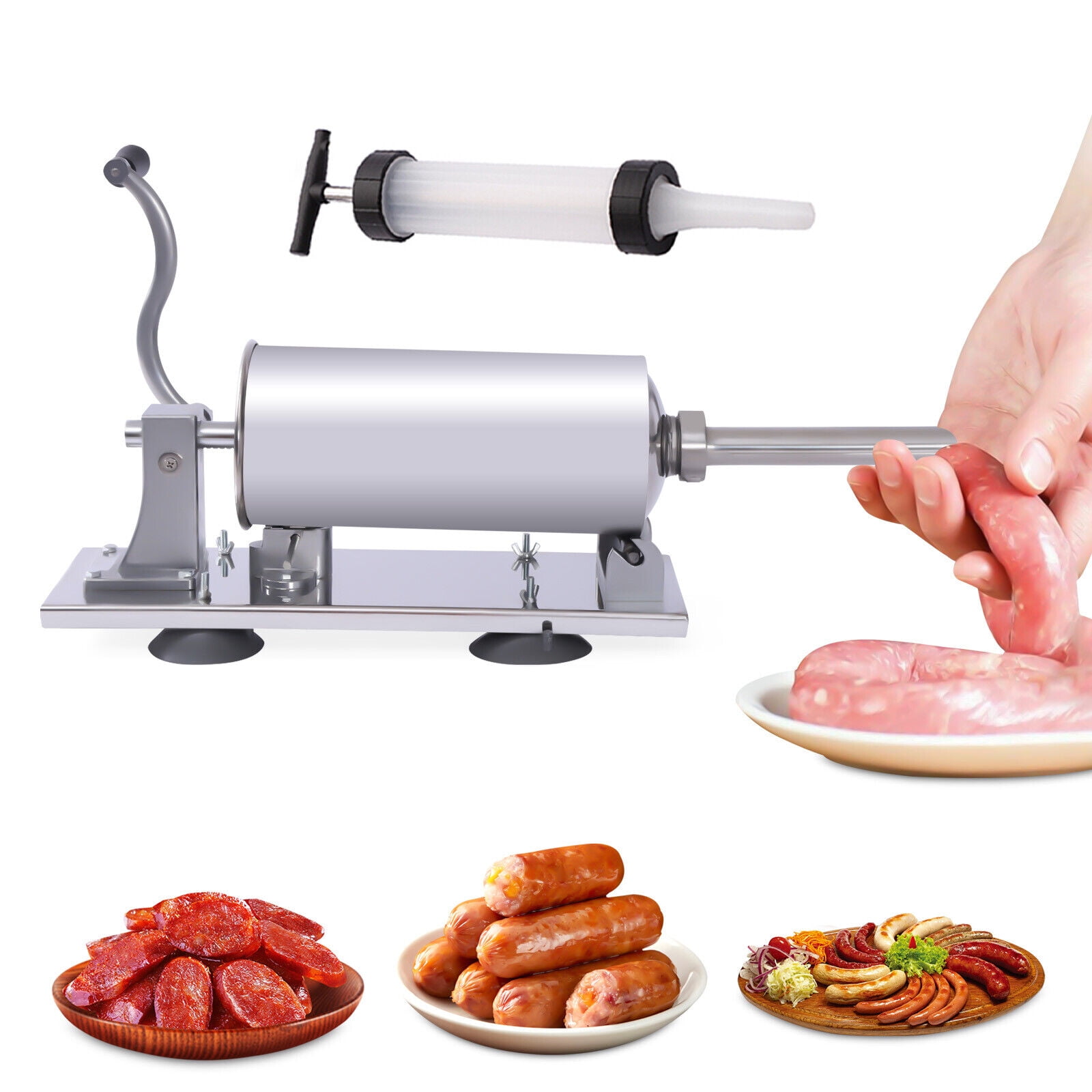 Manual Sausage Stuffer Home Horizontal Chicken Sausages Maker Stainless ...
