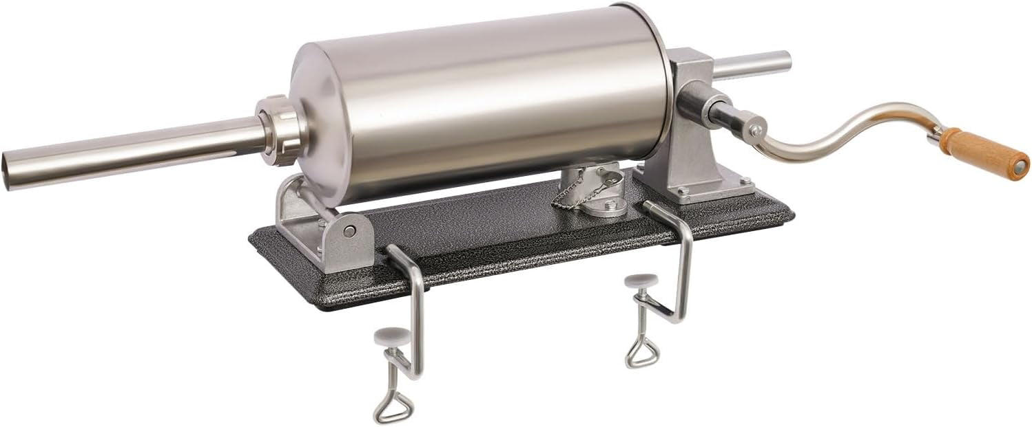 Manual Sausage Stuffer Machine, 4L/1Gal Stainless Steel Sausage Maker ...