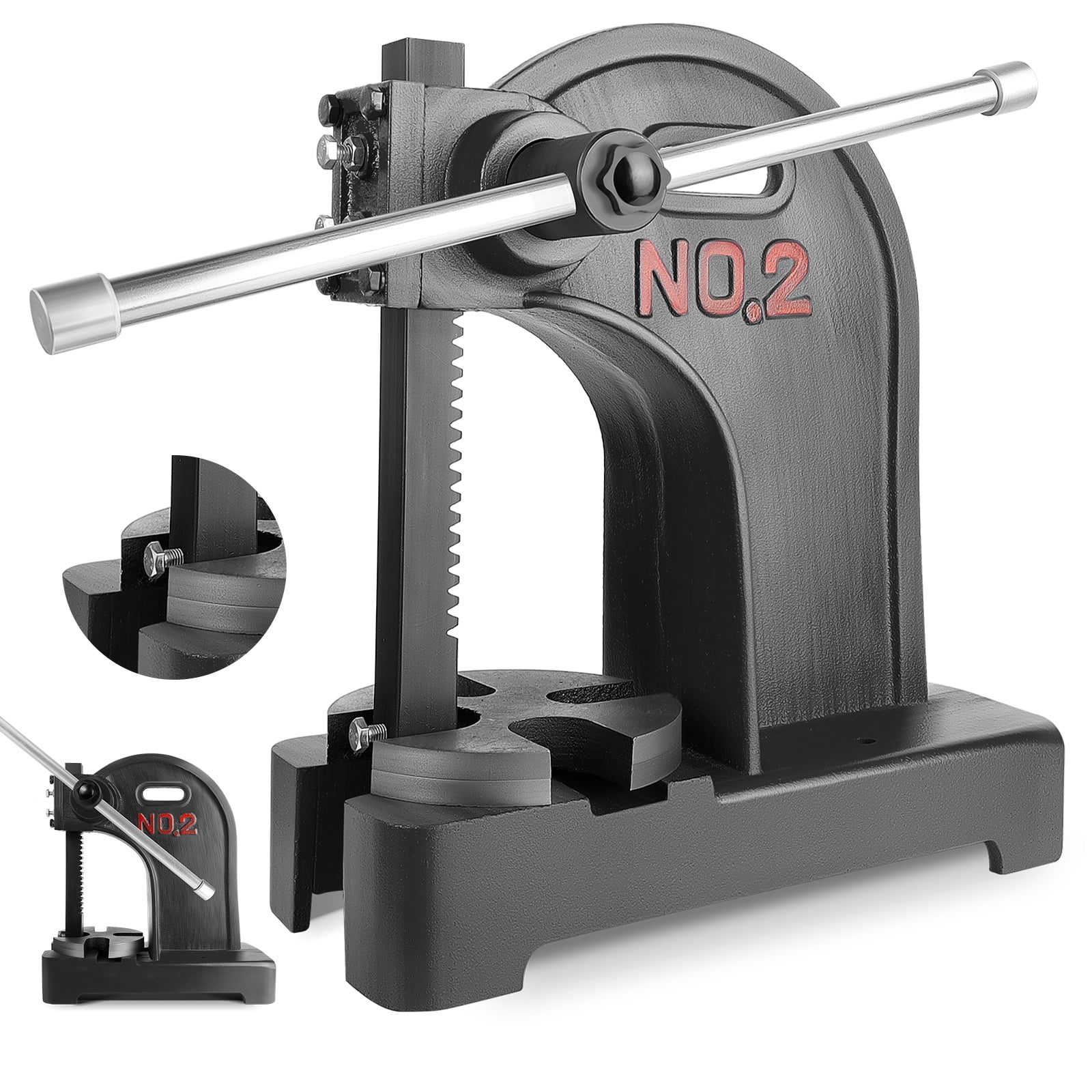 Manual Shaft Press, 2 Ton High Power, Industrial Arbor Press, Metal ...