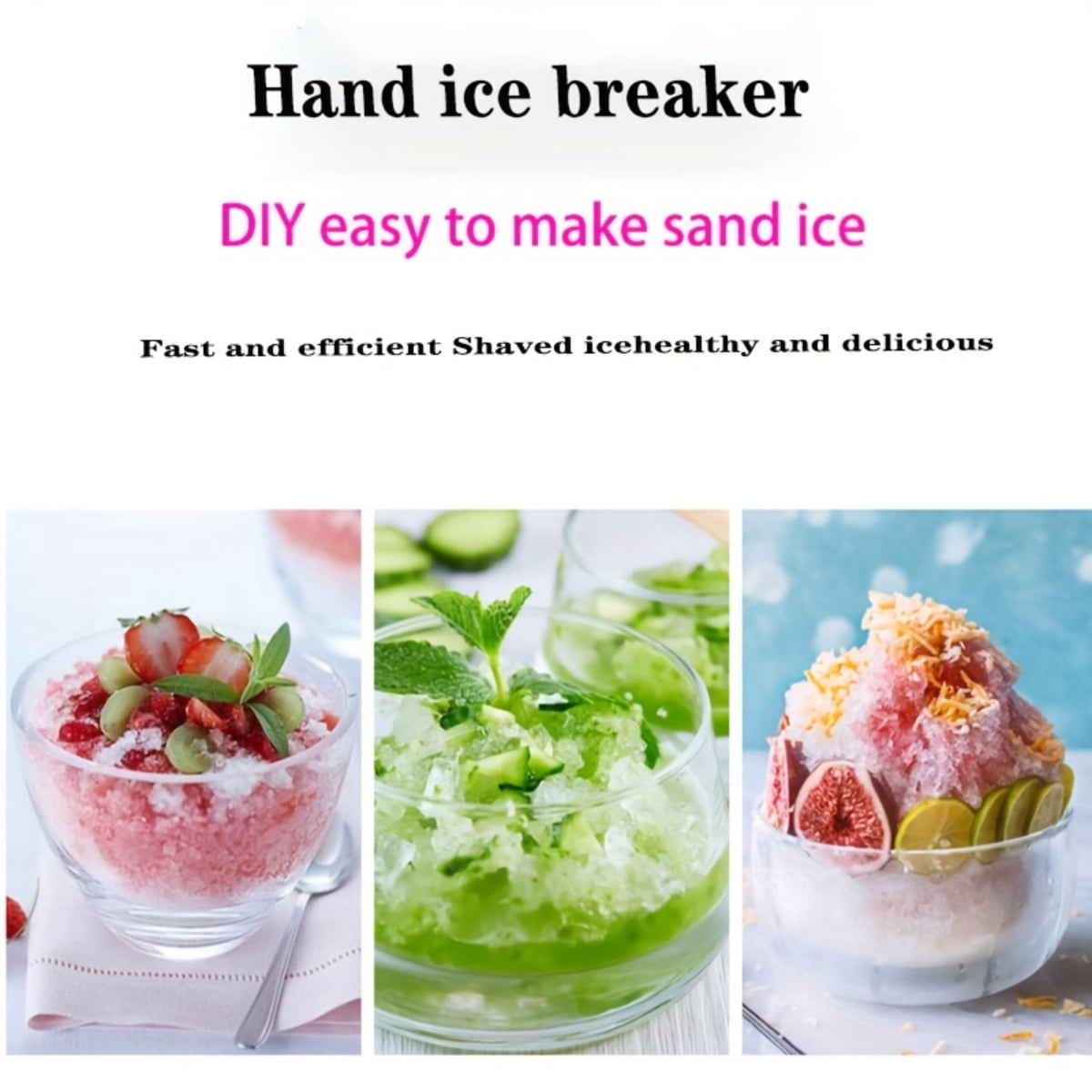 Manual Shaved Ice Maker Slushie & Snow Cone Machine Small Household Ice ...