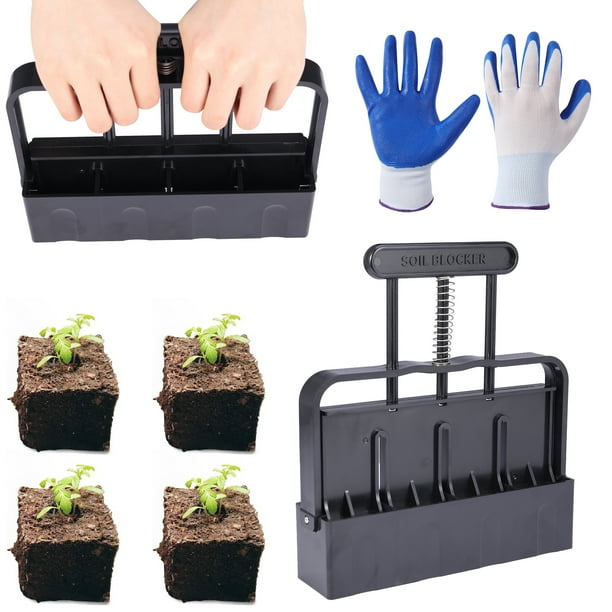 Manual Soil Block Maker, 2” Soil Blocker for Seed Starter Transplant ...