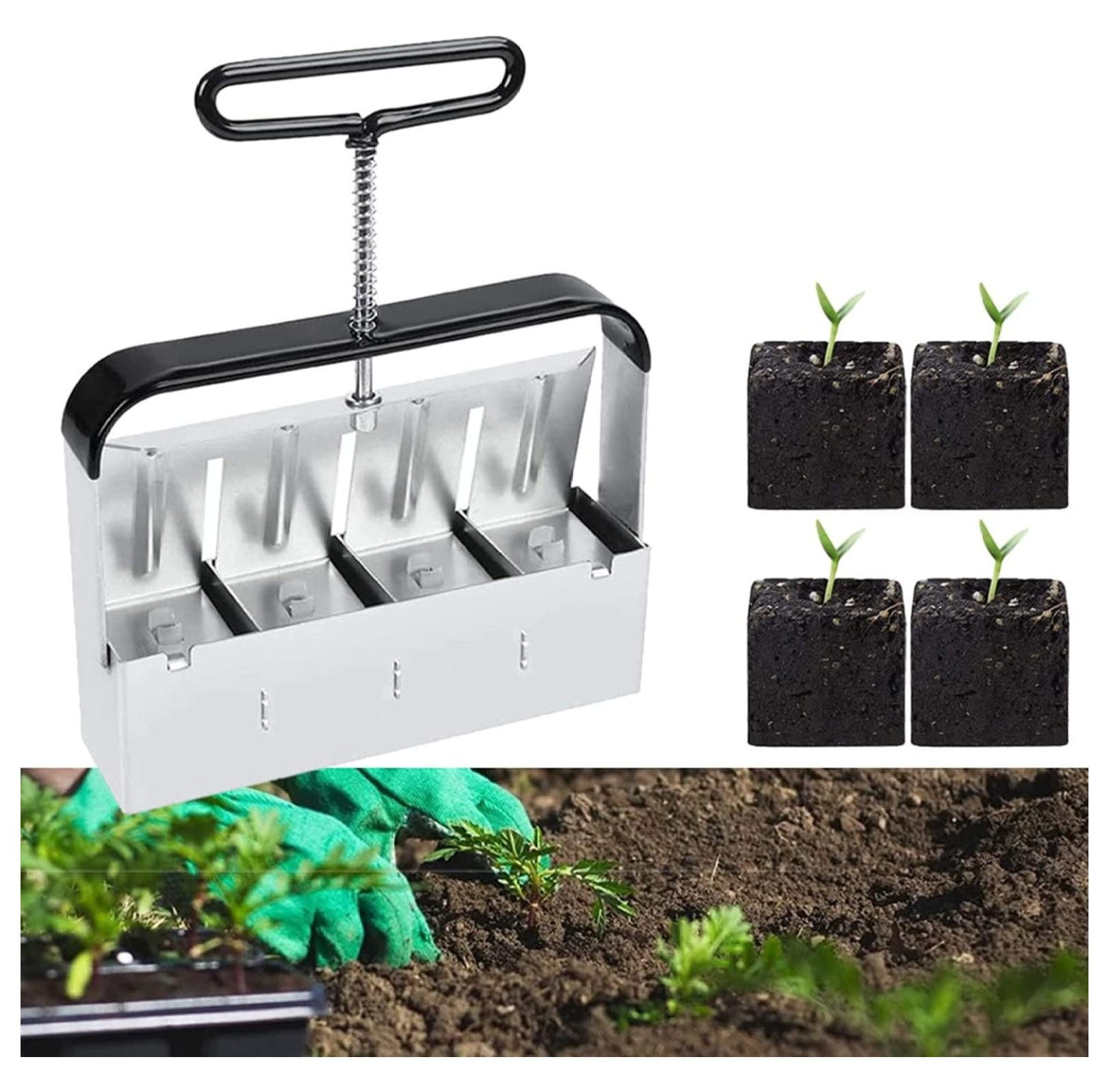 Manual Soil Block Maker Micro Soil Blocker Set 2 inch Soil Block Soil ...