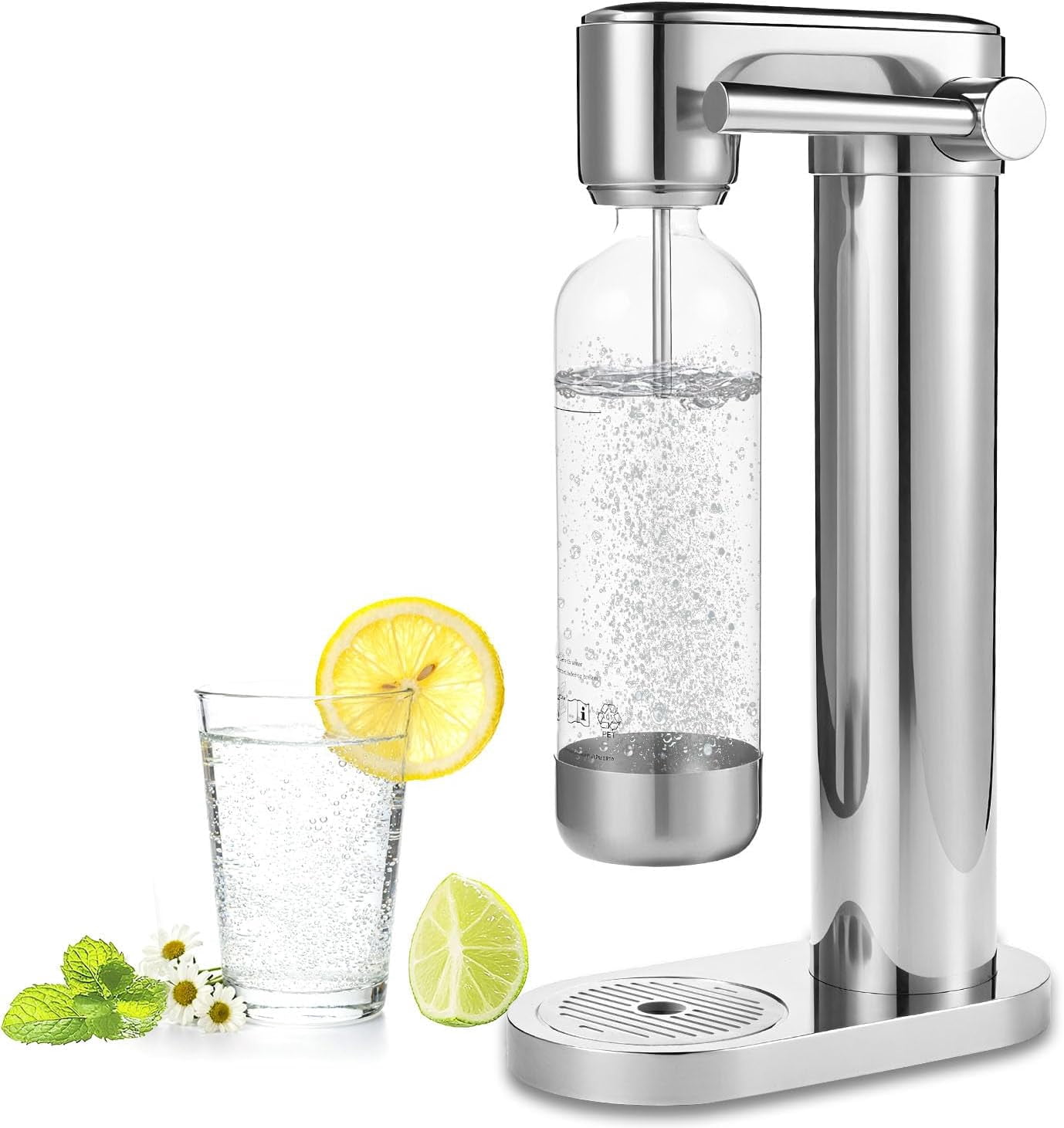 Manual Stainless Steel Carbonation Machine for Home, Sparkling Water ...