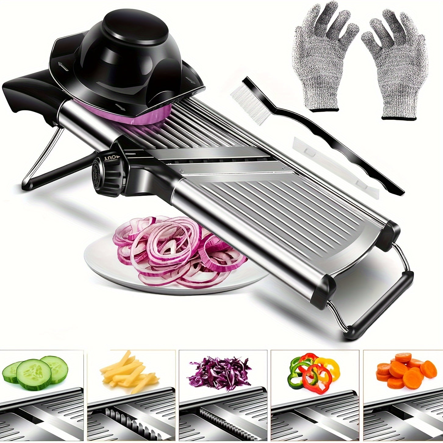 Manual Stainless Steel Vegetable Chopper - Multipurpose Onion Slicer ...