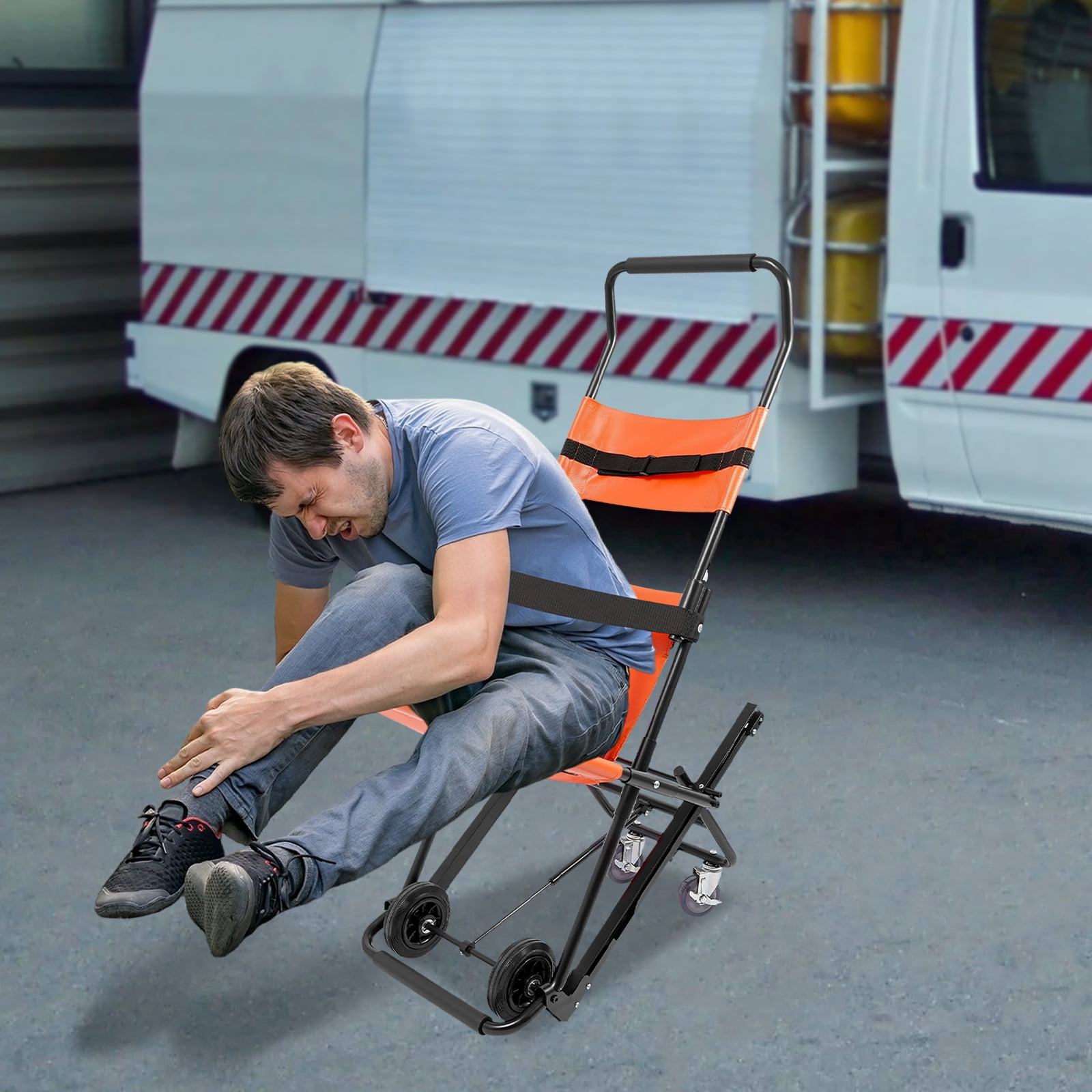 Manual Stair Chair, Foldable Emergency Stair Chair with Wheels ...