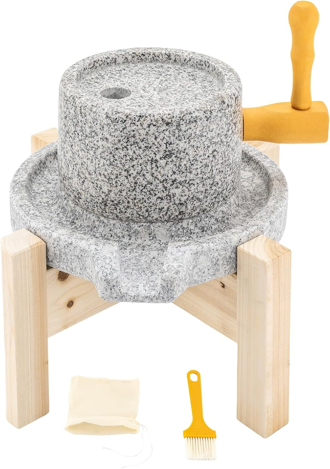 Manual Stone Grain Mill, Natural Hemp Stone Grinder with 304 Stainless ...