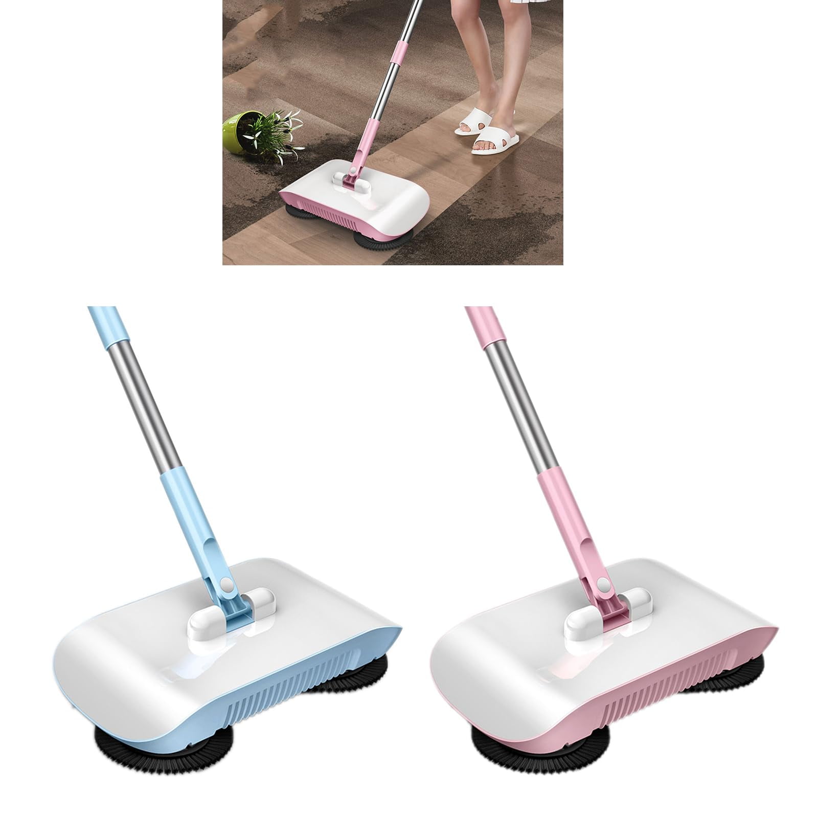 Manual Sweeper Mop Vacuum Cleaner – 3 in 1 Handheld Push Crumb Sweeper ...