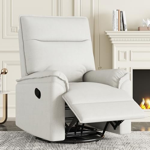 Manual Swivel Rocker Recliner Chair for Adults, Nursery Upholstered ...